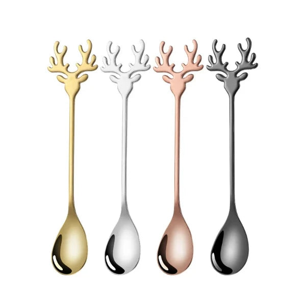 Reindeer Coffee Spoons (Assorted Colours) — Habitarē Home & Garden